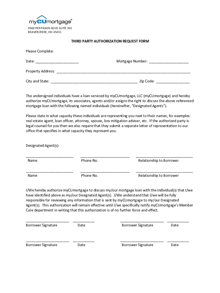 Fillable Online THIRD PARTY AUTHORIZATION REQUEST FORM Fax Email Print ...