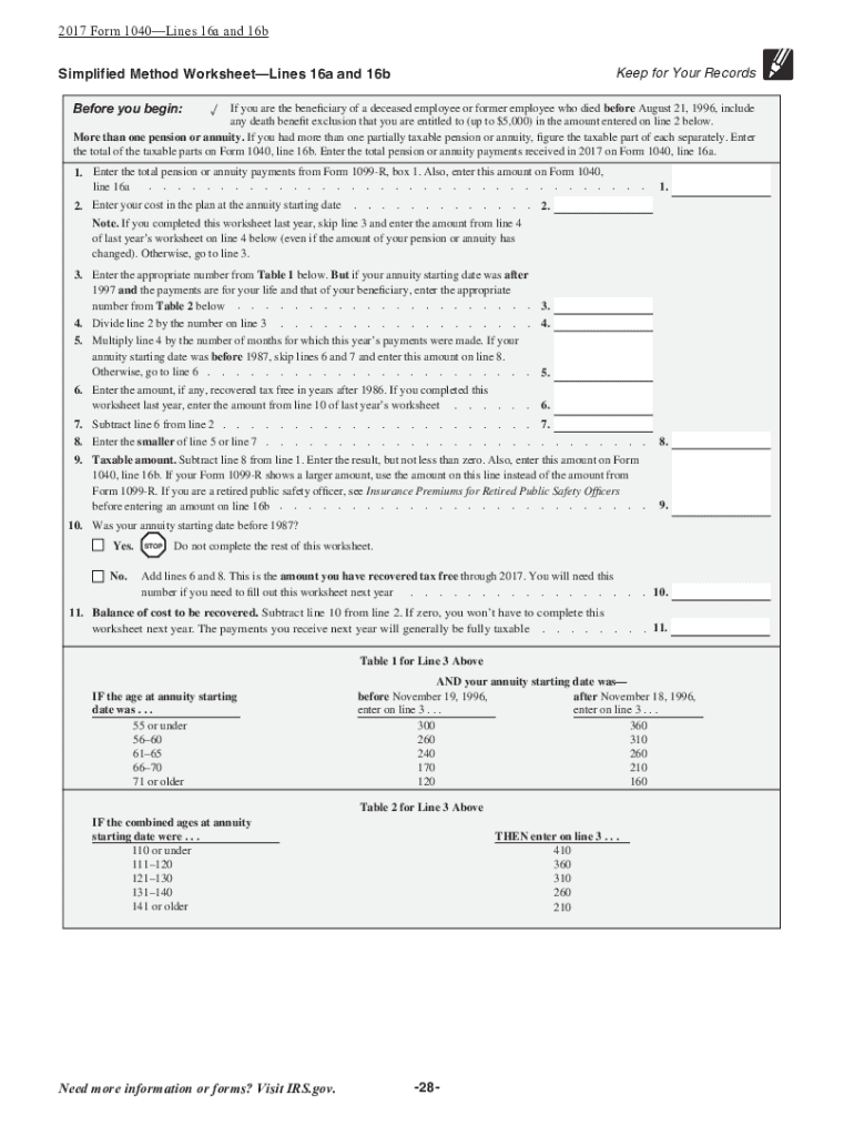 2017 2024 Form IRS 1040 Lines 16a And 16b Fill Online Printable 