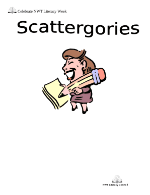 Scattergories Answer Sheets - Exam Answers Free Doc Template | pdfFiller