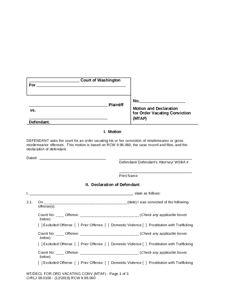 for Order Vacating Conviction Doc TemplatePDFfiller Doc Template ...