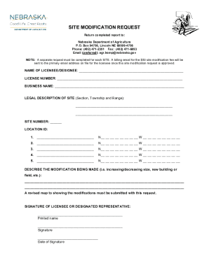 Fillable Online SITE MODIFICATION REQUEST Fax Email Print - pdfFiller