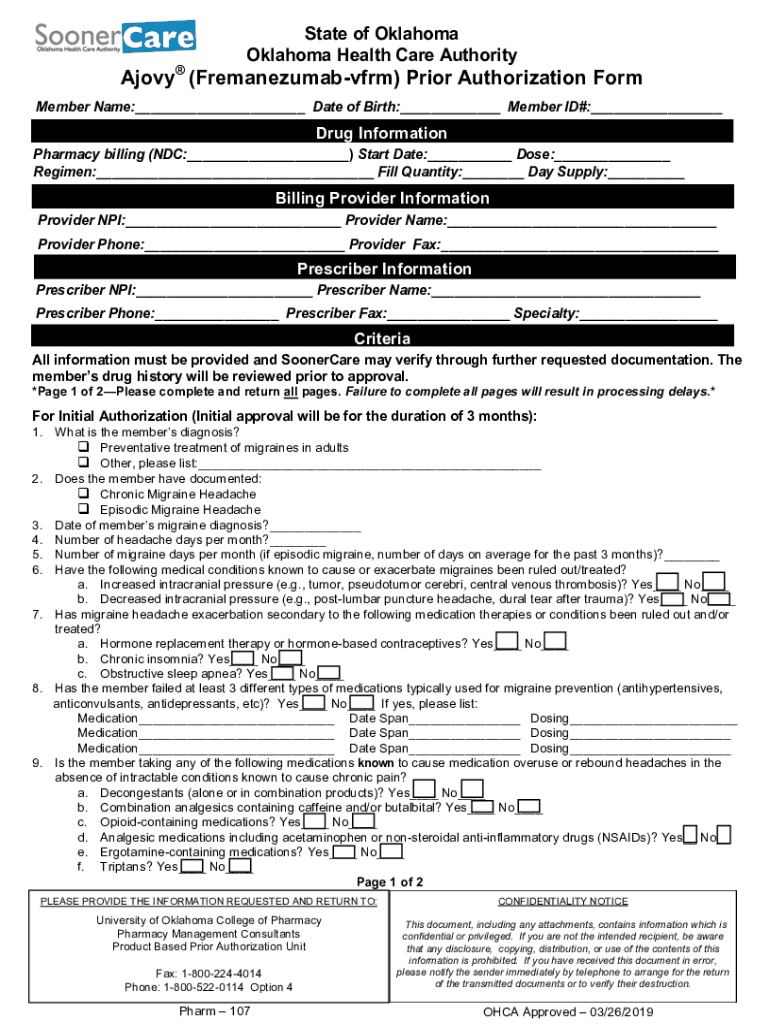 Ajovy Patient Assistance Form Pdf - Fill Online, Printable, Fillable, Blank | pdfFiller