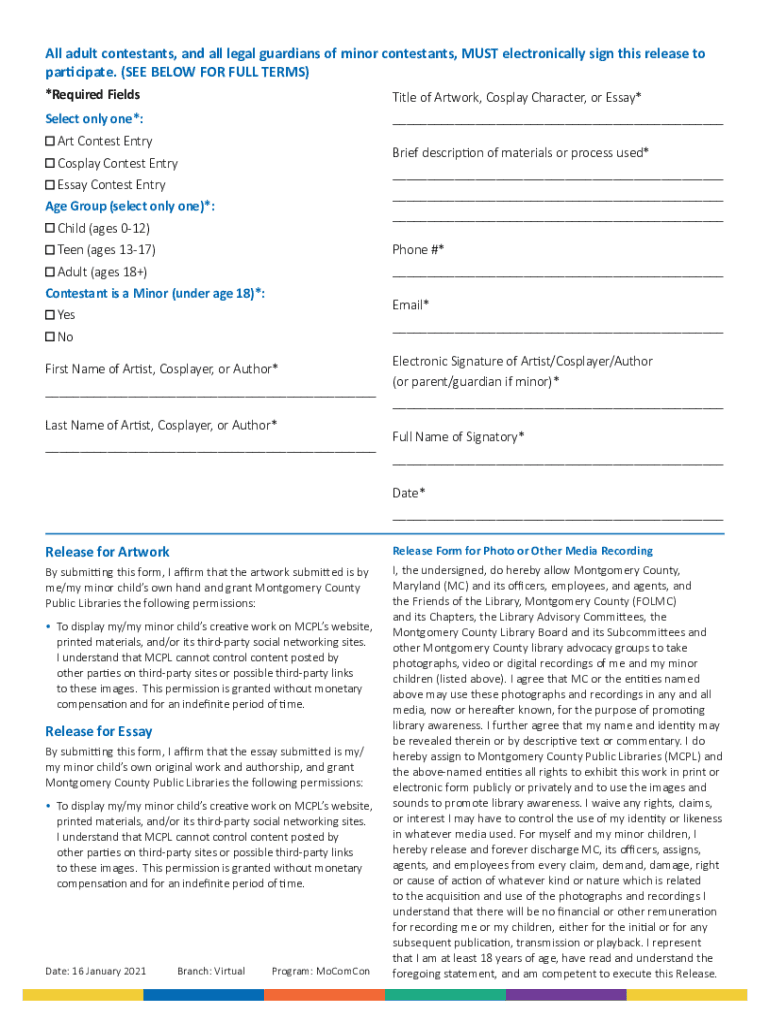 Fillable Online Contest Form (PDF) Fax Email Print - pdfFiller