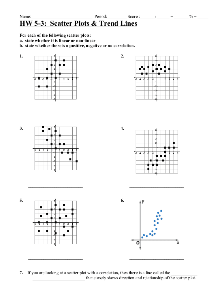 Fillable Online Use Scatter Plots to Identify a Linear Relationship in ...
