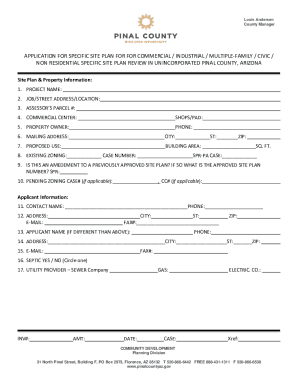Fillable Online FOR COMMERCIAL / INDUSTRIAL / MULTIPLE-FAMILY / CIVIC SPECIFIC SITE PLAN REVIEW ...