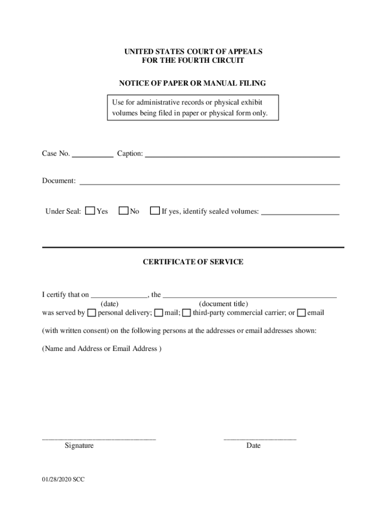 Fillable Online Justia :: Notice Of Paper Filing :: Official Federal Forms ... Fax Email Print ...