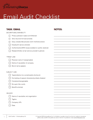 Fillable Online Email Audit Checklist Fax Email Print - pdfFiller