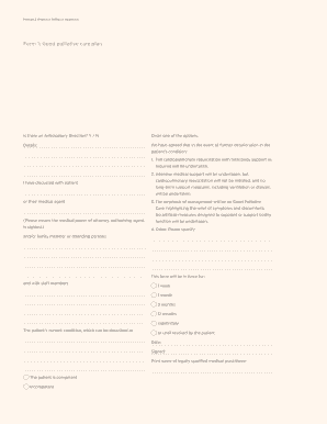 Fillable Online Form 1: Good palliative care plan - CareSearch Fax ...