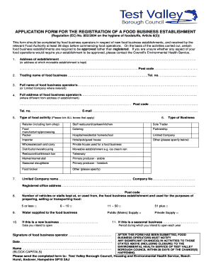 Fillable Online This form should be completed by food business ...