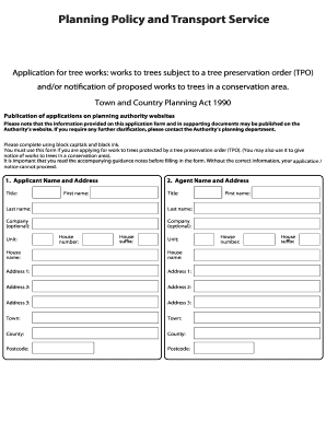 Fillable Online TreeApplicationFormJan2011-NEW Fax Email Print - pdfFiller