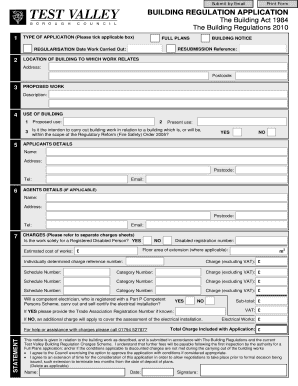 Fillable Online Building regulation application - Test Valley Borough ...