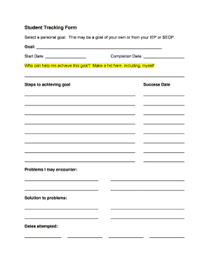 Fillable Online workabilityutah Student Tracking Form - Work Ability ...