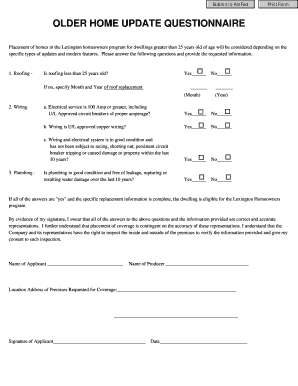 Fillable Online Older Home Update Questionnairedoc Fax Email Print ...