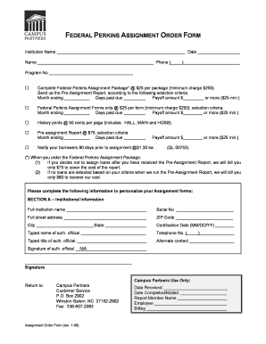 Fillable Online FEDERAL PERKINS ASSIGNMENT ORDER FORM - brand180.net ...