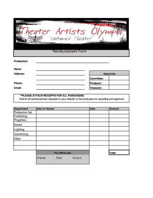 Fillable Online **PLEASE ATTACH RECEIPTS FOR ALL PURCHASES Fax Email ...