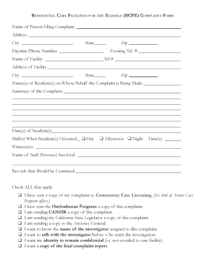 Fillable Online canhr Residential Care Facilities for the Elderly (RCFE ...