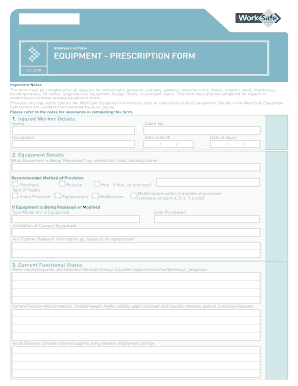 Fillable Online Equipment - Prescription Form (PDF) - Aidacare Fax ...