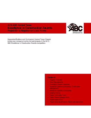 Fillable Online abccentraltexas Excellence in Construction Awards - ABC ...