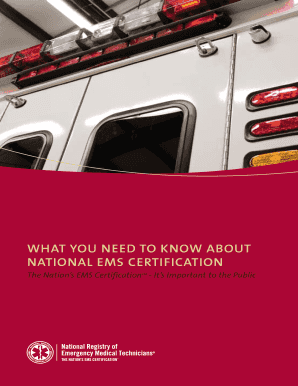 Fillable Online nremt NATIONAL EMS CERTIFICATION - nremt Fax Email Print - pdfFiller