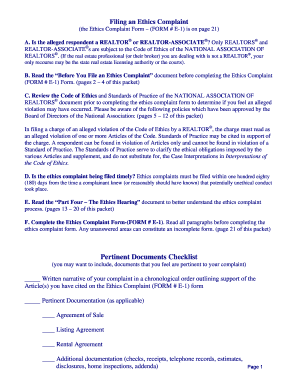 Fillable Online Filing an Ethics Complaint - New Castle County Board of ...