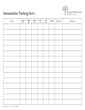 Fillable Online spokaneschools Immunization Tracking Form - Spokane ...