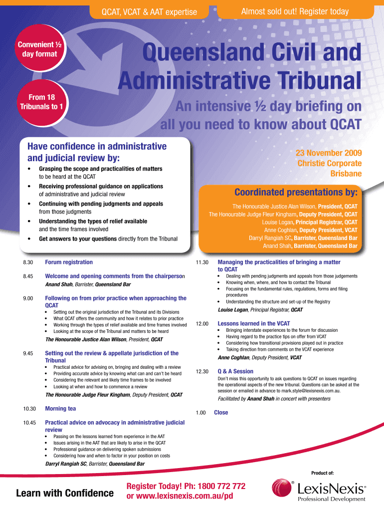 Fillable Online lexisnexis com Queensland Civil and Administrative ...