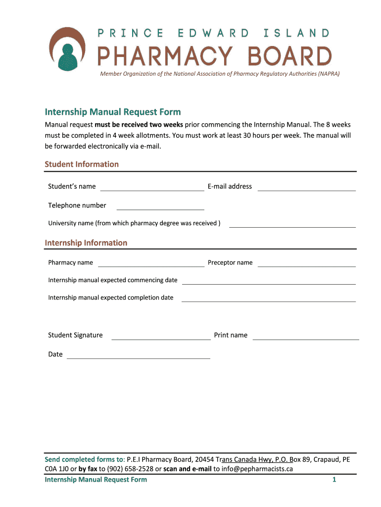 Fillable Online Internship Manual Request Form Fax Email Print - pdfFiller