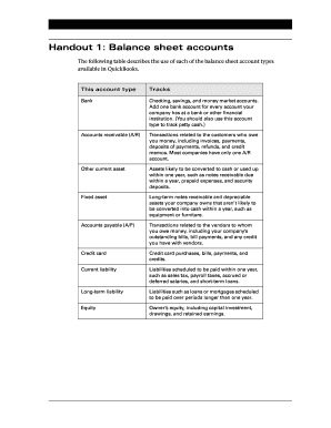Fillable Online Handout 1: Balance sheet accounts Fax Email Print ...