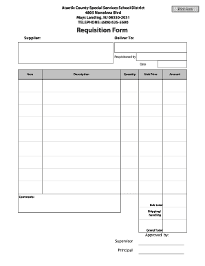 Fillable Online Requisition Form - Atlantic County Special Services ...