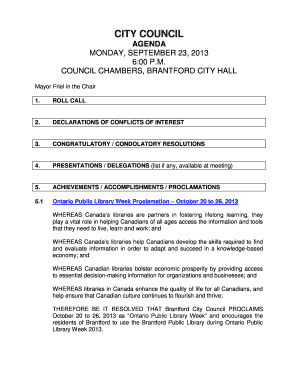 Fillable Online brantford CONGRATULATORY CONDOLATORY RESOLUTIONS Fax ...