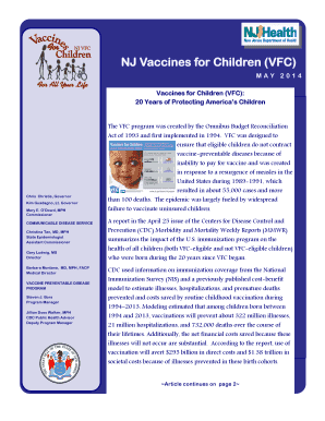 Fillable Online Vaccines for Children (VFC): Fax Email Print - pdfFiller