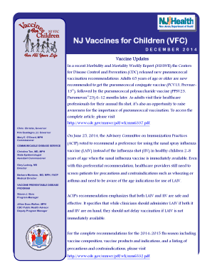 Fillable Online NJ Vaccines for Children (VFC) Fax Email Print - pdfFiller