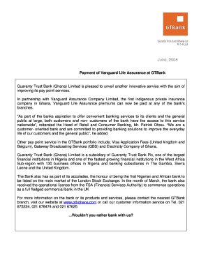 Fillable Online press release, vanguard Assurance. easy to understand ...
