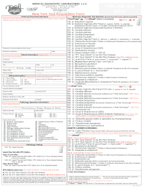 Fillable Online New York State Test Requisition Form - Medical ...