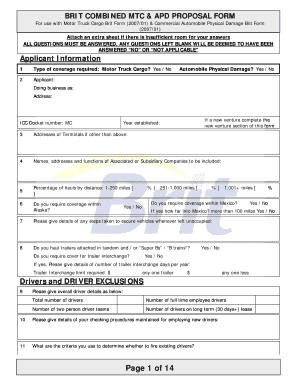 Fillable Online Brit combined mtc & apd proposal form - Firestone ...