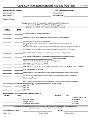 Fillable Online cchs ua CCHS CONTRACTAGREEMENT REVIEW ROUTING Fax Email ...