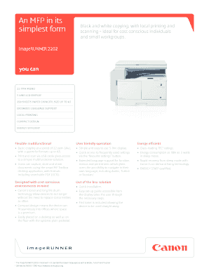 Fillable Online An MFP in its simplest form - Brochures - Canon Europe ...