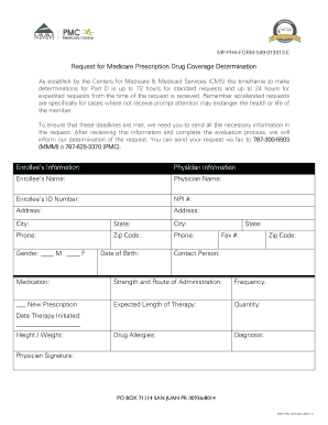 Fillable Online Request for Medicare Prescription Drug Coverage ...