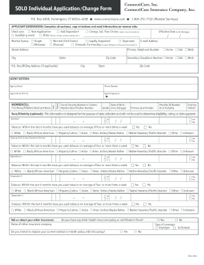 Fillable Online SOLO Individual Application Change Form Fax Email Print ...