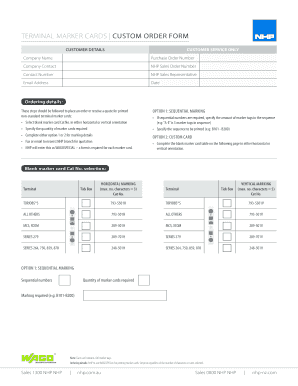 Fillable Online nhp com TERMINAL MARKER CARDS CUSTOM ORDER FORM - NHP ...