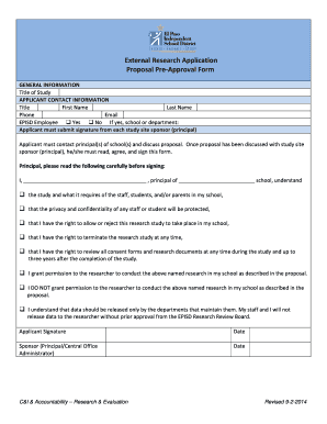 Fillable Online episd External Research Application Proposal Pre ...