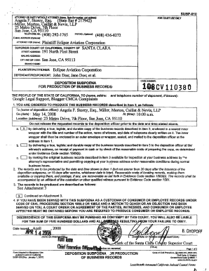Fillable Online petrofsky Deposition Subpoena For Production of ...