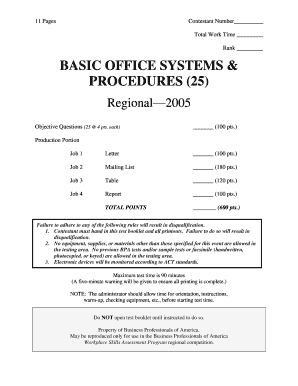 Fillable Online Basic Office Procedures 2005 Fax Email Print - pdfFiller