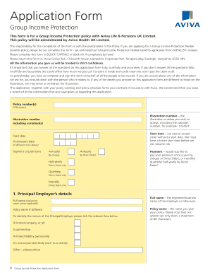 Aviva Income Protection Application Form - Fill Online, Printable, Fillable, Blank | pdfFiller