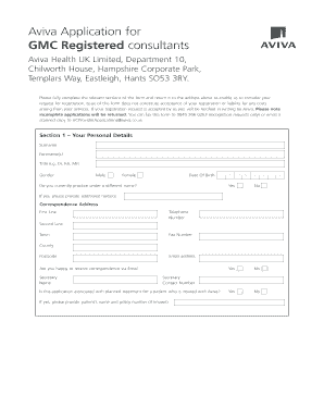 Fillable Online aviva co Aviva Application for - aviva co Fax Email ...