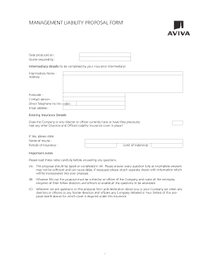 Fillable Online Marine Liability Proposal Form - London Markets Fax ...