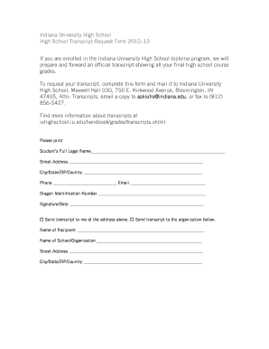 Fillable Online iuhighschool iu Indiana University High School High ...