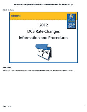 Fillable Online DCS Rate Changes Information and Procedures CAT Slides ...