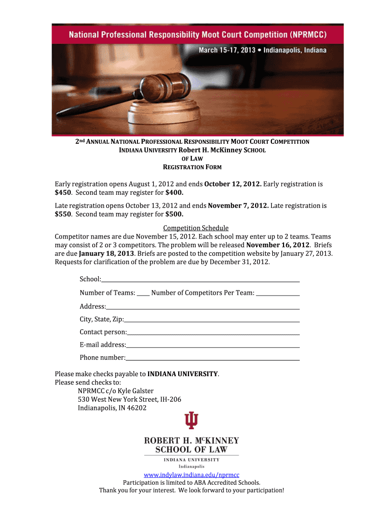 Fillable Online 2nd ANNUAL NATIONAL PROFESSIONAL RESPONSIBILITY MOOT ...