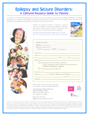 Fillable Online uscucedd Epilepsy Parent Guide Order Form - USC ...